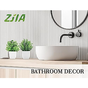 ZJIA 2 Packs Fake Plants Small Artificial Greenery Faux Plants Indoor for Home Farmhouse Bathroom Shelf Decor