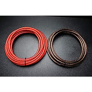4 Gauge Wire 5 FT RED 5FT Black Shinny Stranded Power Ground Cable AMP AWG