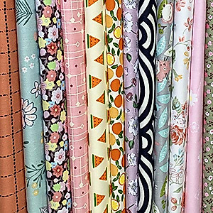 levylisa Pre Cut Assorted Printed Cotton Fabric Patchwork Fabric Quarter Bundle Patchwork Quilting Fabric Sets Sewing Fabric Patchwork Flower Dots DIY Quilting Handmade Craft 11.8” x 11.8”