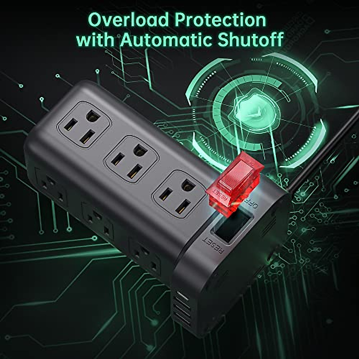 Extension Cord with Multiple Outlets, Surge Protector Power Strip Tower, 12 AC 4 USB (1 USB C)，Mini Power Strip with USB Ports, Surge Protector Tower 6.5FT Overload Protection for Home Office