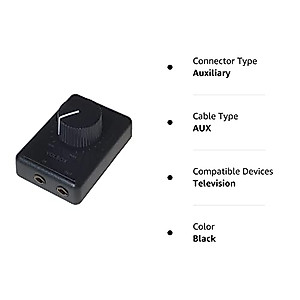 Volbox inline audio volume control attenuator 3.5mm 1/8" aux