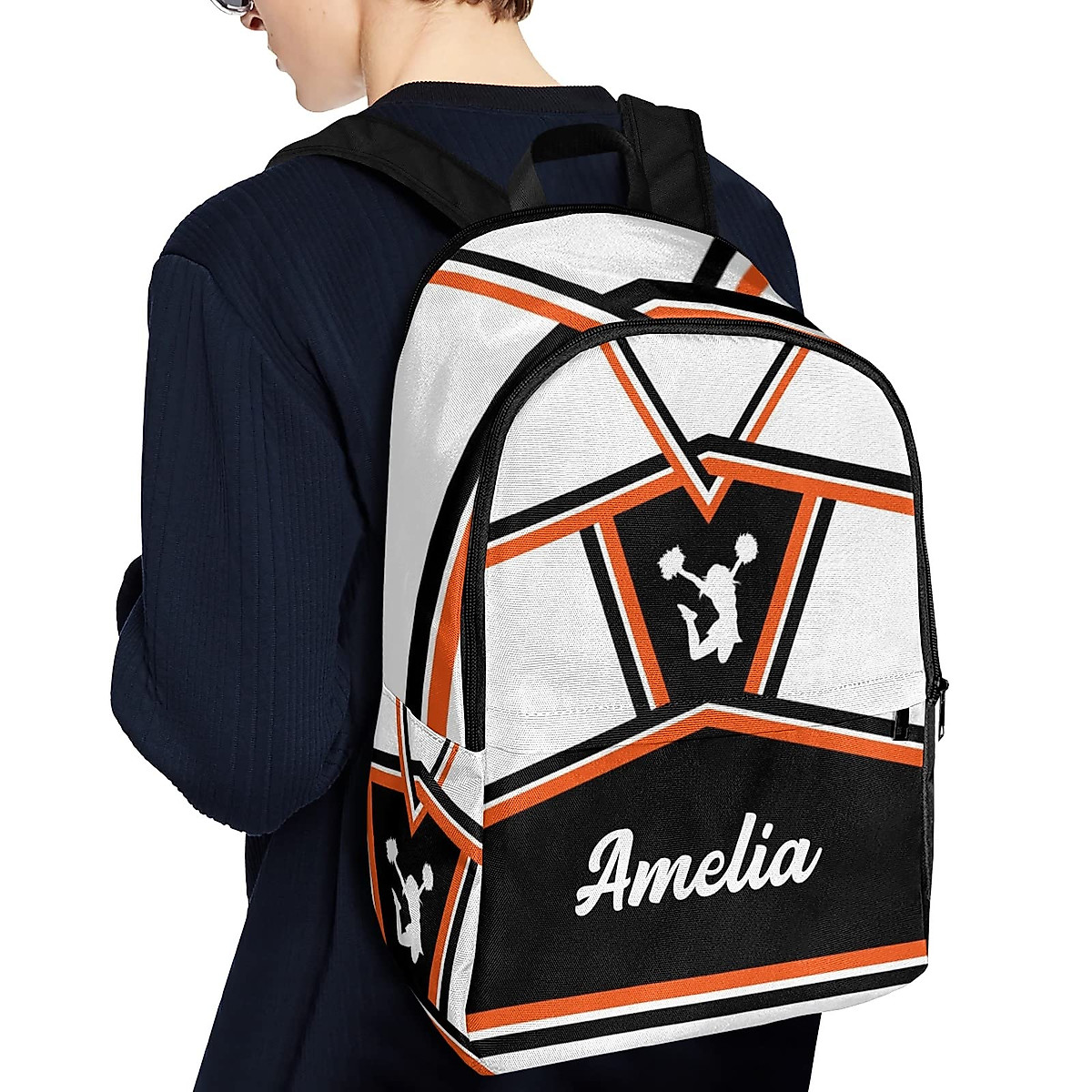 Yeshop Cheerleader Personalized Backpack for Teen Boys Girls,Custom Travel Backpack Bookbag Casual Bag with Name Gift