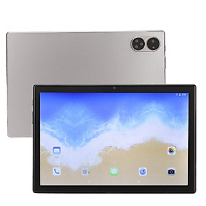 ANGGREK 10.1 Inch Tablet Gray 8GB RAM 128GB ROM, Octa Core, Dual Camera, 5G WiFi, 5800mAh Battery, 4G LTE Support (US Plug)