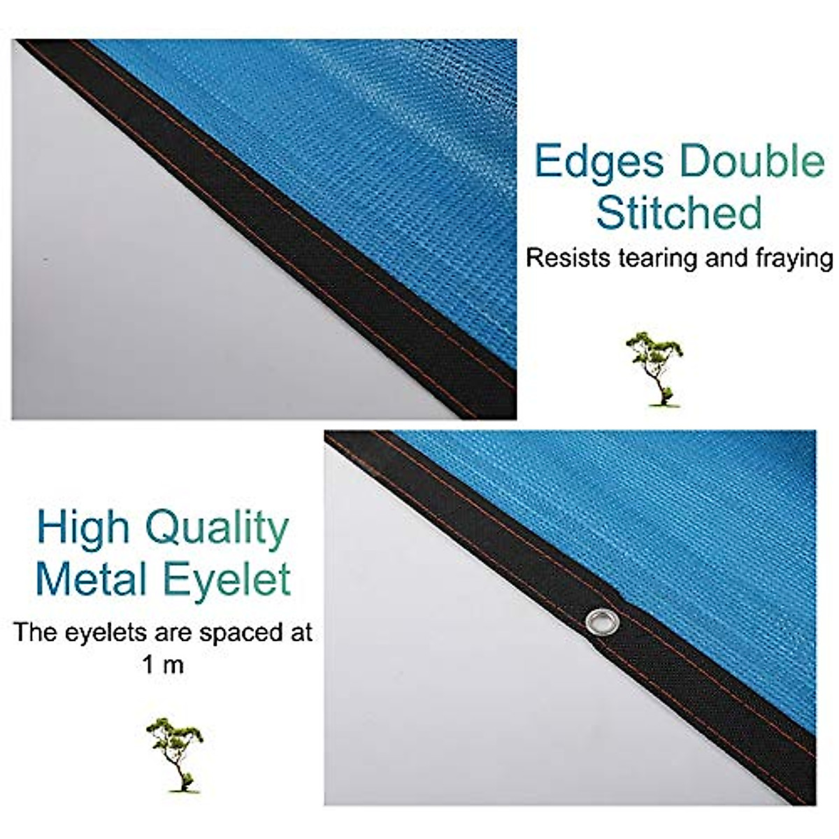 LXLA Balcony Privacy Screen Sunblock Cover, Weather-Resistant UV Protection Balcony Shade Cover with Black Edge and Grommets (Size : 4m x 5m)