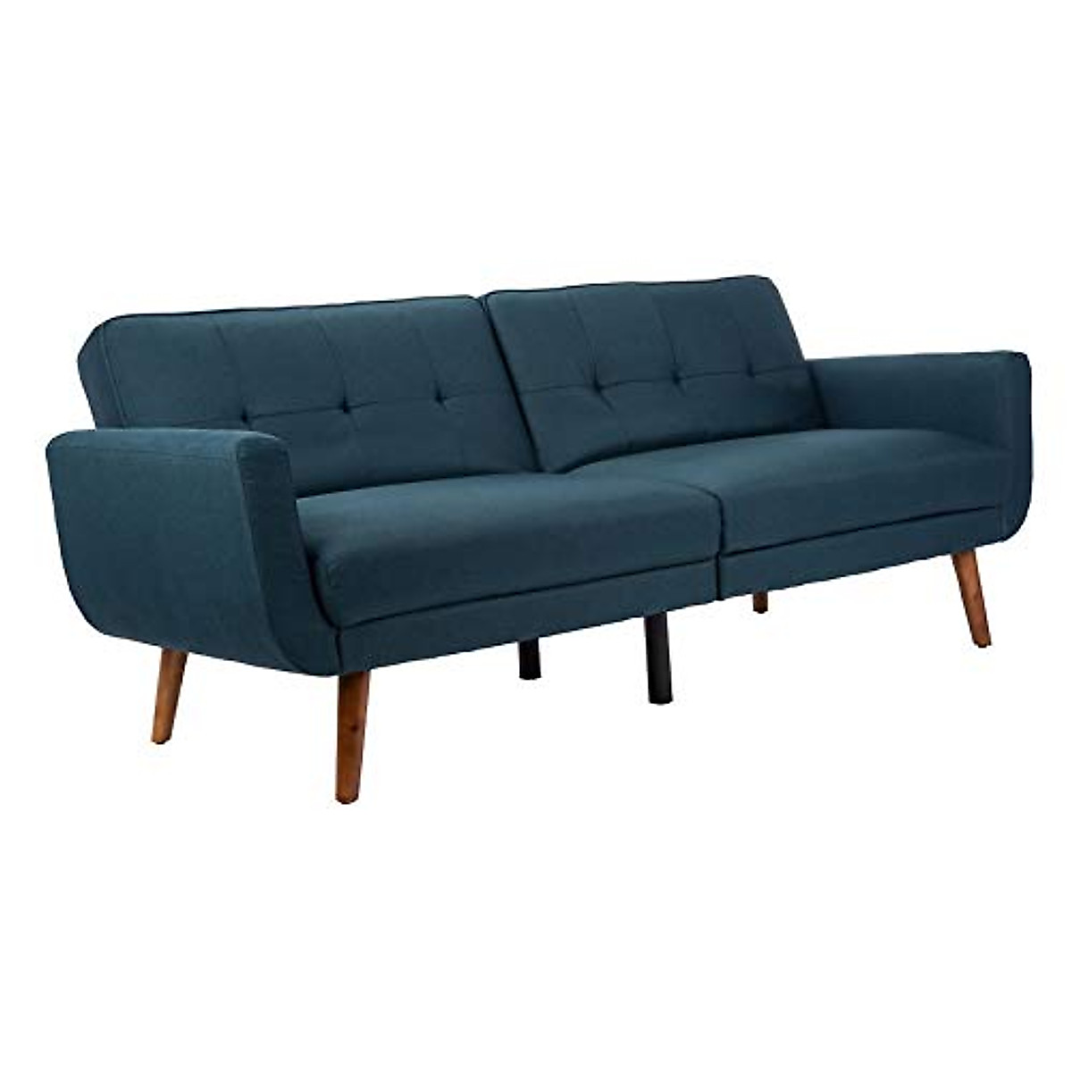 Safavieh Home Bushwick Grey and Brown Foldable Convertible 82.7" Tufted Sofa Bed Futon