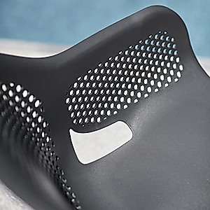 Omax Decor Atra Indoor or Outdoor Modern Stackable Patio Dining Side Arm Chair (Set of 2), Anthracite Black