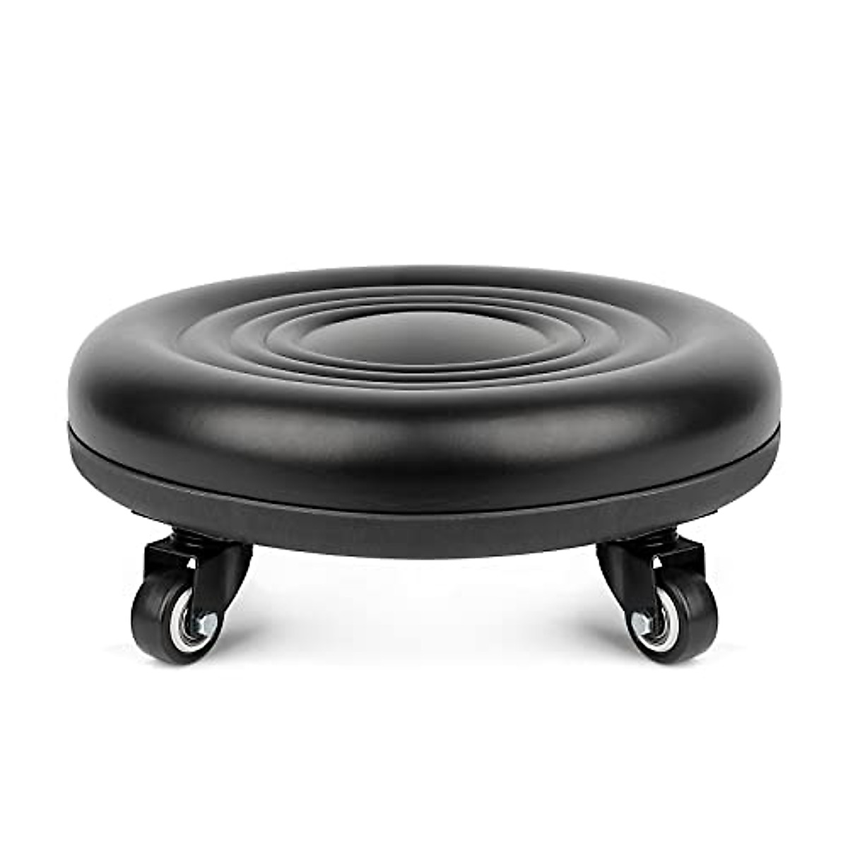 Lilithye Small Rolling Stool with Wheels for Shop Garage Garden Portable Low Rolling Stools Multifunction Round Black Roller Seat Stool