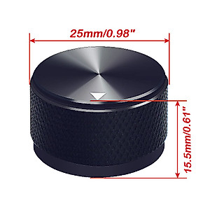 mxuteuk 4pcs Black Guitar Knobs Aluminum Alloy Potentiometer Control knurled Knob Volume Audio Electric Guitar Bass Screw Type 25 x 15.5mm (d*h) KNOB-03-25BK