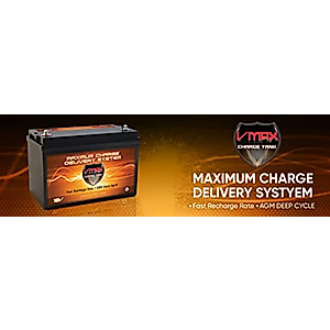 VMAXSLR125 AGM deep cycle 12V 125AH battery for Use with gas or electric power backup generator or smart charger for off grid power systems