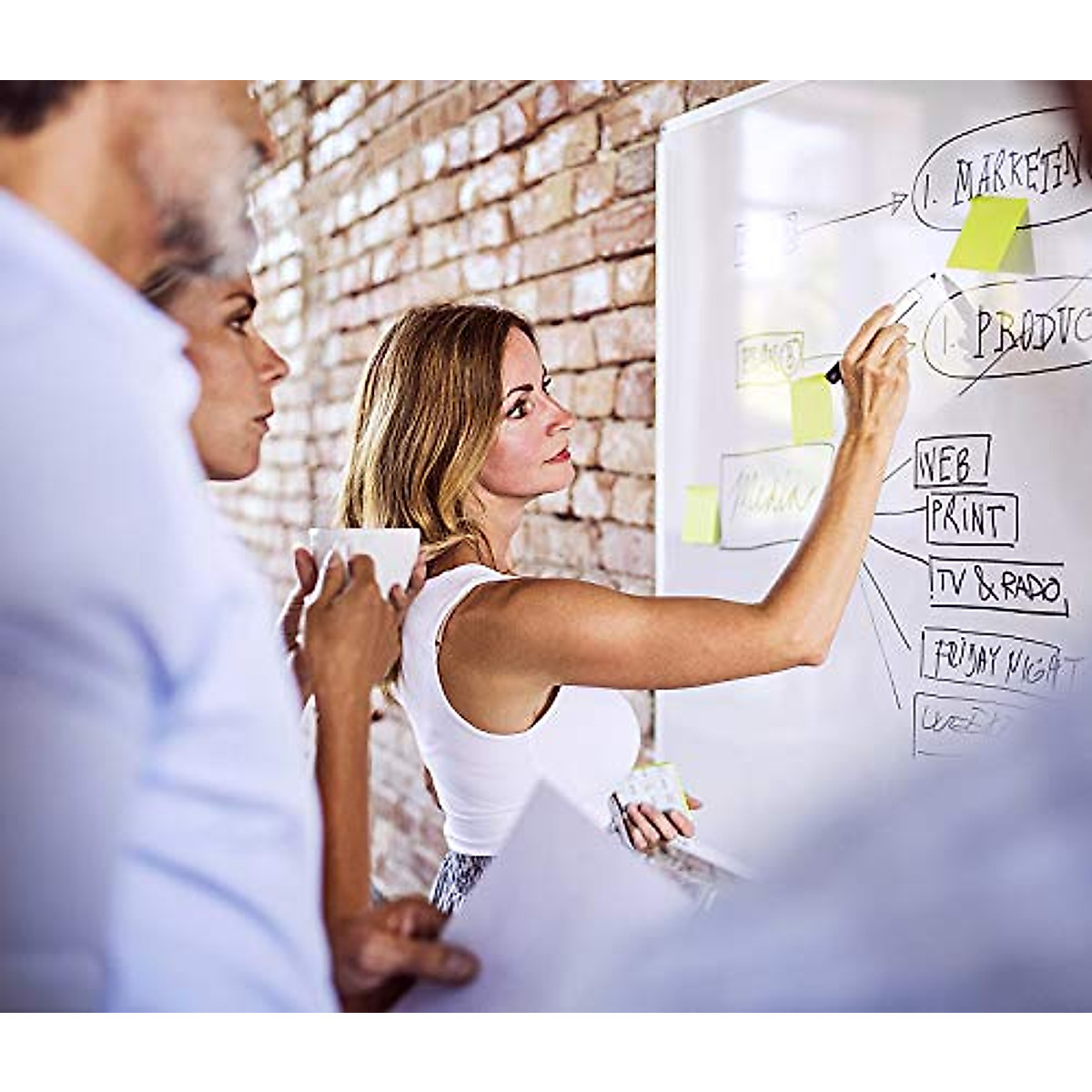 DexBoard 48 x 36-in Magnetic Dry Erase Board with Pen Tray| Aluminum Frame Portable Wall Large Whiteboard Message Presentation Board for Office & Classroom