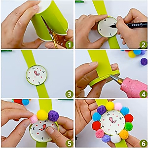 Praisebank Orange Pom poms,300pcs,1inch/2.5cm, Pom Poms for Arts and Crafts, Pom Pom Balls in jar,Pom Pomsfor Crafts.