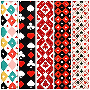 40 Pcs Floral Cotton Fabric Patchwork Roll Cotton Quilting Fabric Roll up Cotton Fabric Quilting Strips 2.55 Inch Precut Patchwork Roll for Craft Sewing DIY Crafts (Poker Heart)