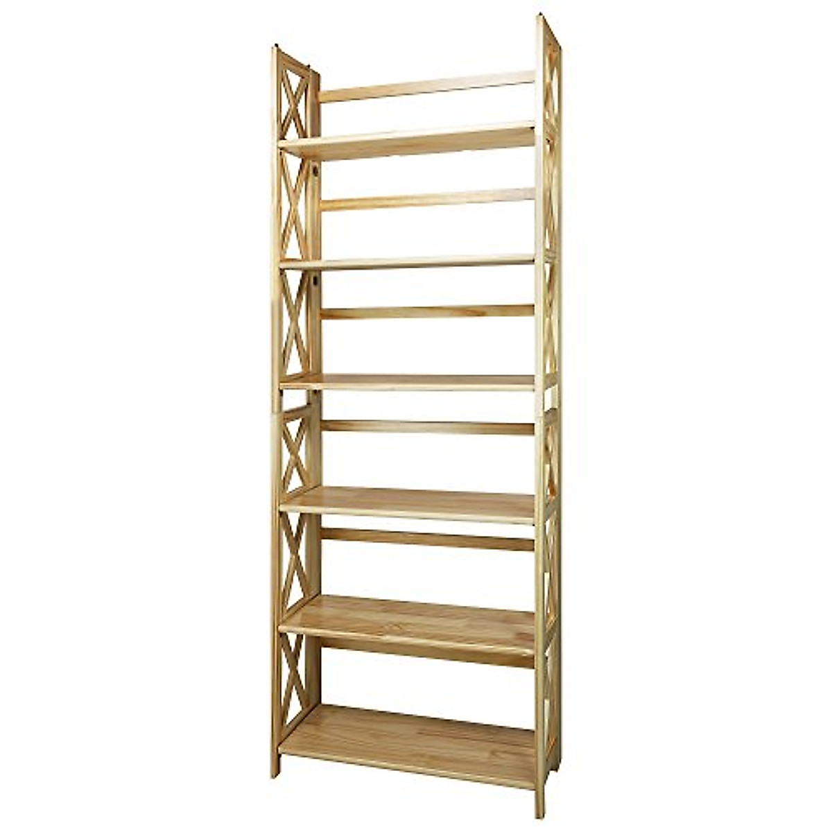 Casual Home Montego 3-Shelf Folding Bookcase, Natural , 27.5" Wide