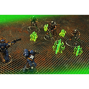 LITKO Flame Marker | Fire Spell Effect Indicator | Plasma | Toxic | Inferno | Blast | Compatible with Dungeons & Dragons, Pathfinder & Tabletop Wargames (Fluorescent Green, Variety Pack)