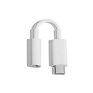 Google USB Type C to 3.5mm Headphone Adapter Pixel, XL, Pixel 2, XL, Pixel 3, Pixel 3XL, Other USB Type-C Phones - White