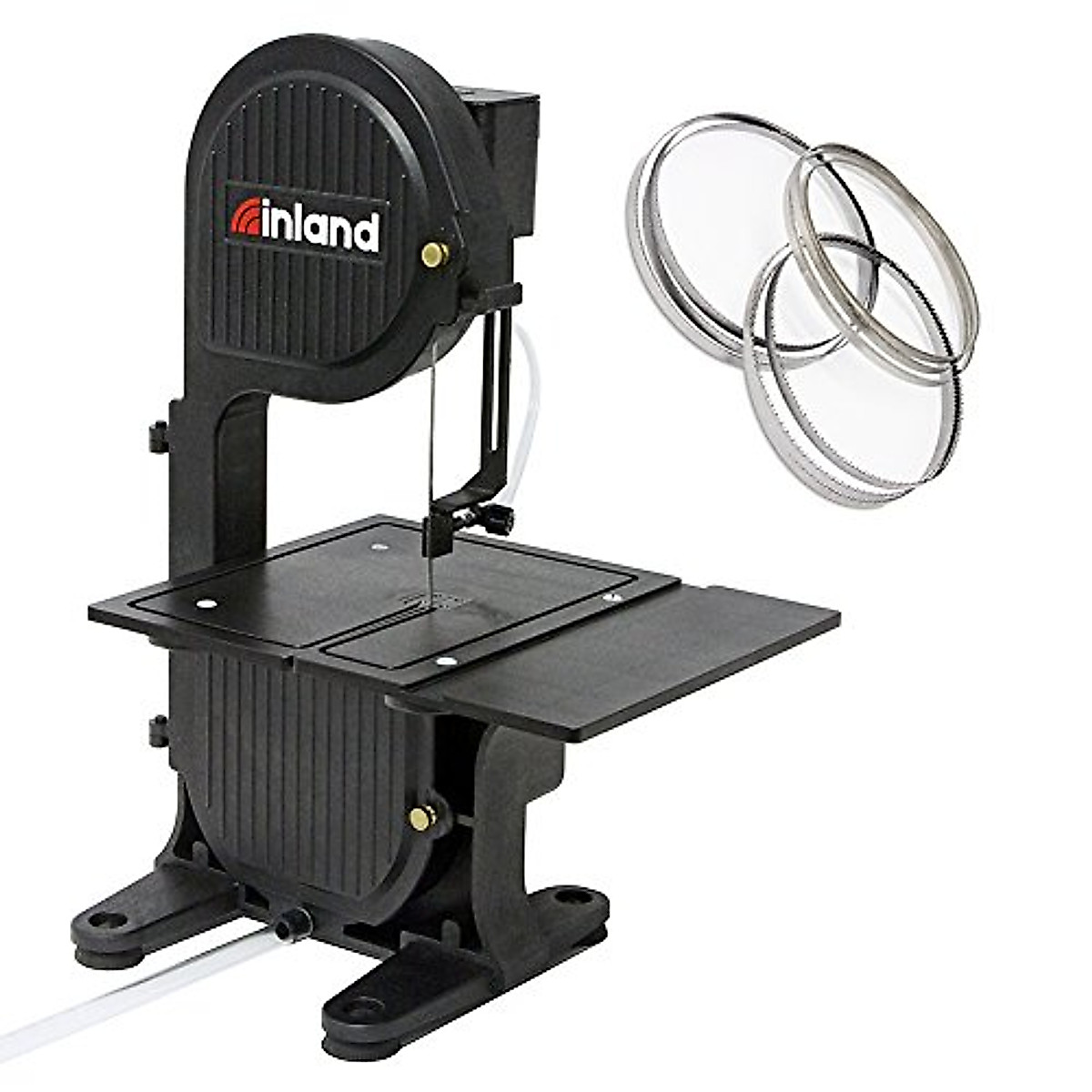 Inland Craft DB-100 Tabletop Band Saw Machine | Cuts Glass Stone Wood Metals Plastics | Includes THREE Band Saw Blades
