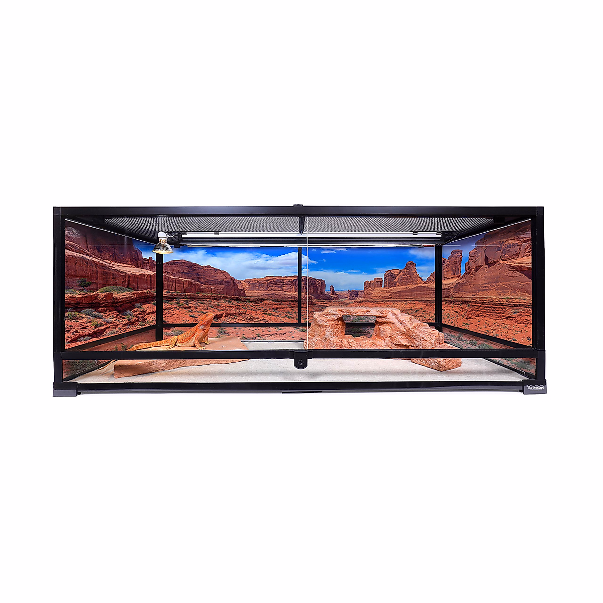 Carolina Custom Cages Reptile Habitat Background; Arches' Park Avenue, for 48Lx24Wx24H Terrarium, 3-Sided Wraparound