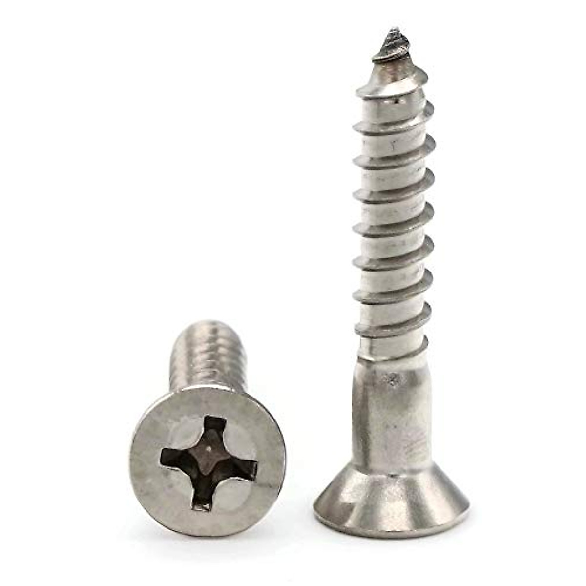 Phillips Flat Head Wood Screws 18-8 Stainless Steel - #8 x 2 Qty-25