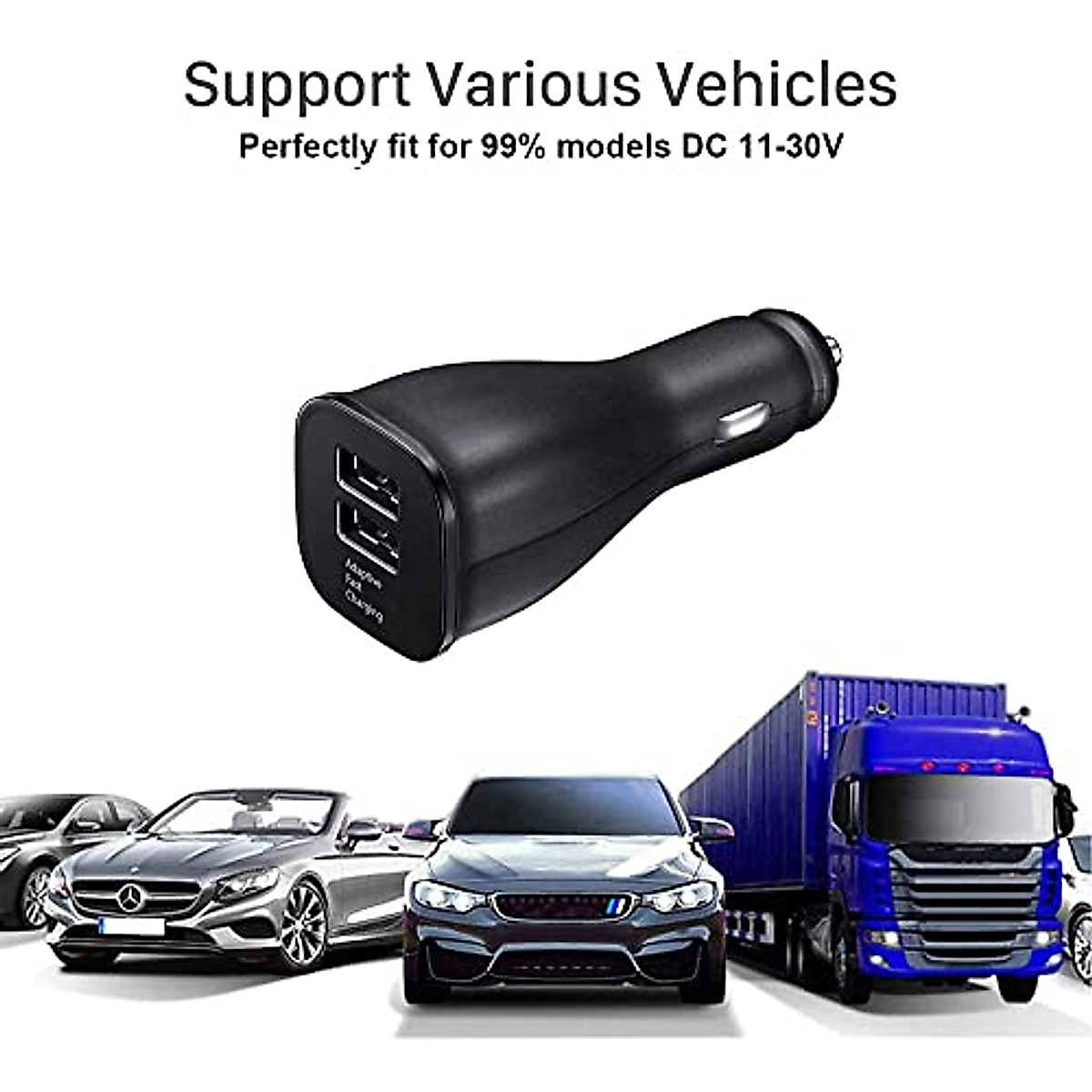 Samsung Adaptive Fast Charging Dual-Port Car Charger [2-Pack] for Samsung Galaxy S23/S23+/S23 Ultra /S22/S22+/S22 Ultra /S21/S21+/S20/S20+/S10/S10+/S10e/S9/S9+/S8/S8Plus/Edge/Active/Note 8/9/10/20