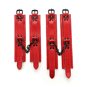 EXREIZST 3 in 1 Spreader Bar with 4 Leather Straps Set Adjustable Bar Training Tools Set, Black