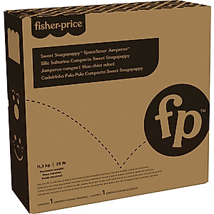 Fisher-Price Baby Bouncer SpaceSaver Jumperoo Activity Center with Lights Sounds and Folding Frame, Sweet Snugapuppy