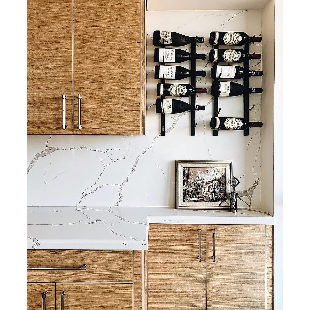 VintageView W Series Wine Rack 2 | Modern Wall Mounted Wine Storage (6 Bottles, Matte Black)