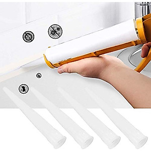 30pcs Plastic Caulking Gun extender Caulk Nozzle Tip Tool for Sausage Caulking Gun, Caulk Nozzles Applicator, Easy To Use, White,ZUOFANG