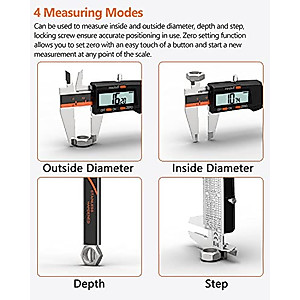 Digital Caliper, ROFMAPLE 6" Calipers Measuring Tool with 32 Blades Steel Feeler Gauge, Dual Marked Metric and Imperial, Inch Millimeter and Fraction Conversion, Large LCD Screen, Auto-Off Feature