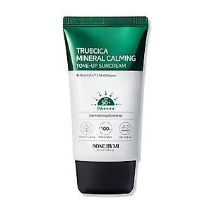 SOME BY MI Truecica Mineral Calming Tone-Up Suncream / SPF50+, PA++++ / 1.69Oz, 50ml / Brightening and Calming Effect/Mild Sun and UV Protection Sunscreen for Sensitive Skin