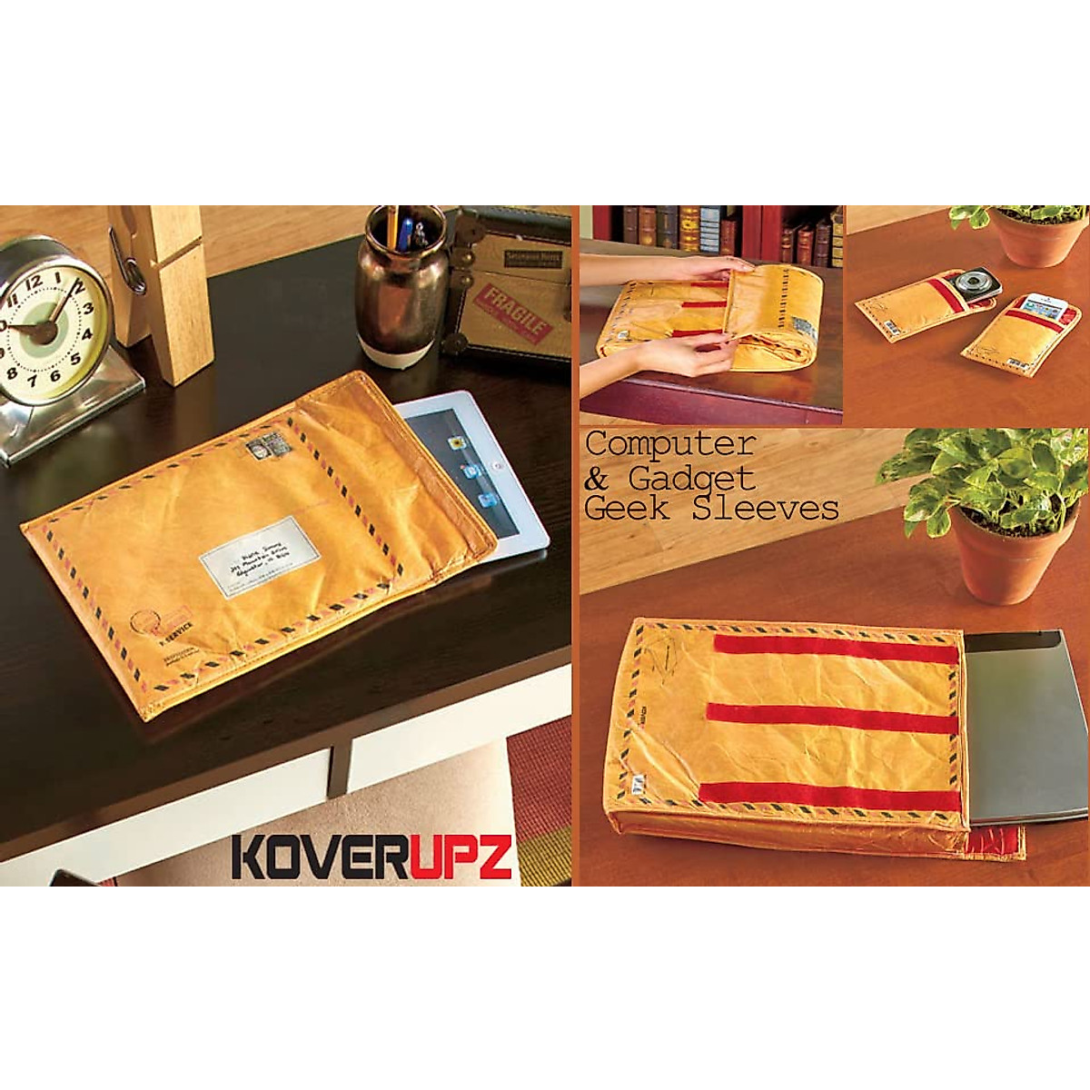 KOVERUPZ Adjustable Express Envelope Laptop Sleeve Laptop Sleeve fits 8"-17" laptops with Our Expandable Closure Disguise, Store and Protect Your Electronics!