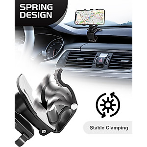 Bawyot Car Phone Holder for Dashboard 360 Degree Rotation Multifunctional One Hand Operation Clip Design Phone Mount Compatible with 4-7 inch Smartphones