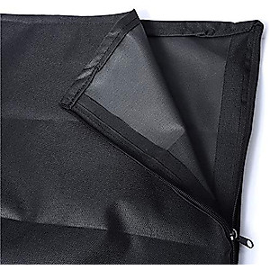 BBQ Grill Cover Waterproof Dustproof Oven Protection Cover for Round Gas Charcoal Electric Barbecue Outdoor Patio Garden Accessory with Storage Bag Black