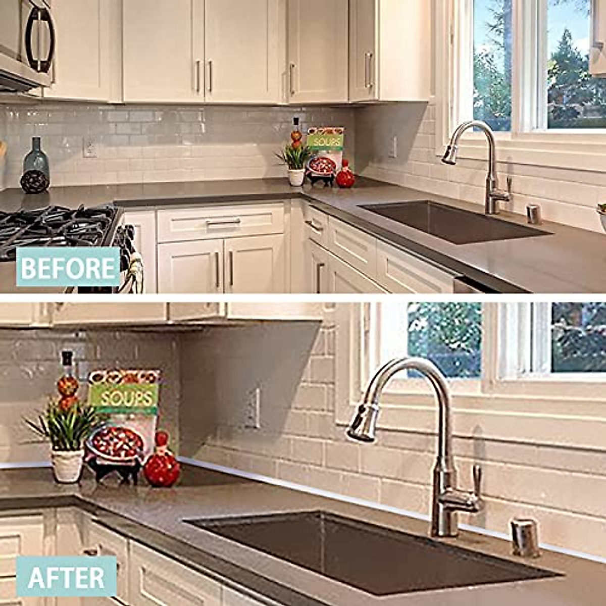 Flexible Quarter Round Molding Trim, 9.8 Ft Caulk and Trim Strips for Floors, Countertops and More, Peel and Stick Self-Adhesive, White