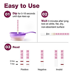 Easy@Home 60 Pregnancy Tests, FSA Eligible, 60 Hcg Test Strips Early Detection - Bulk Pregnancy Strips