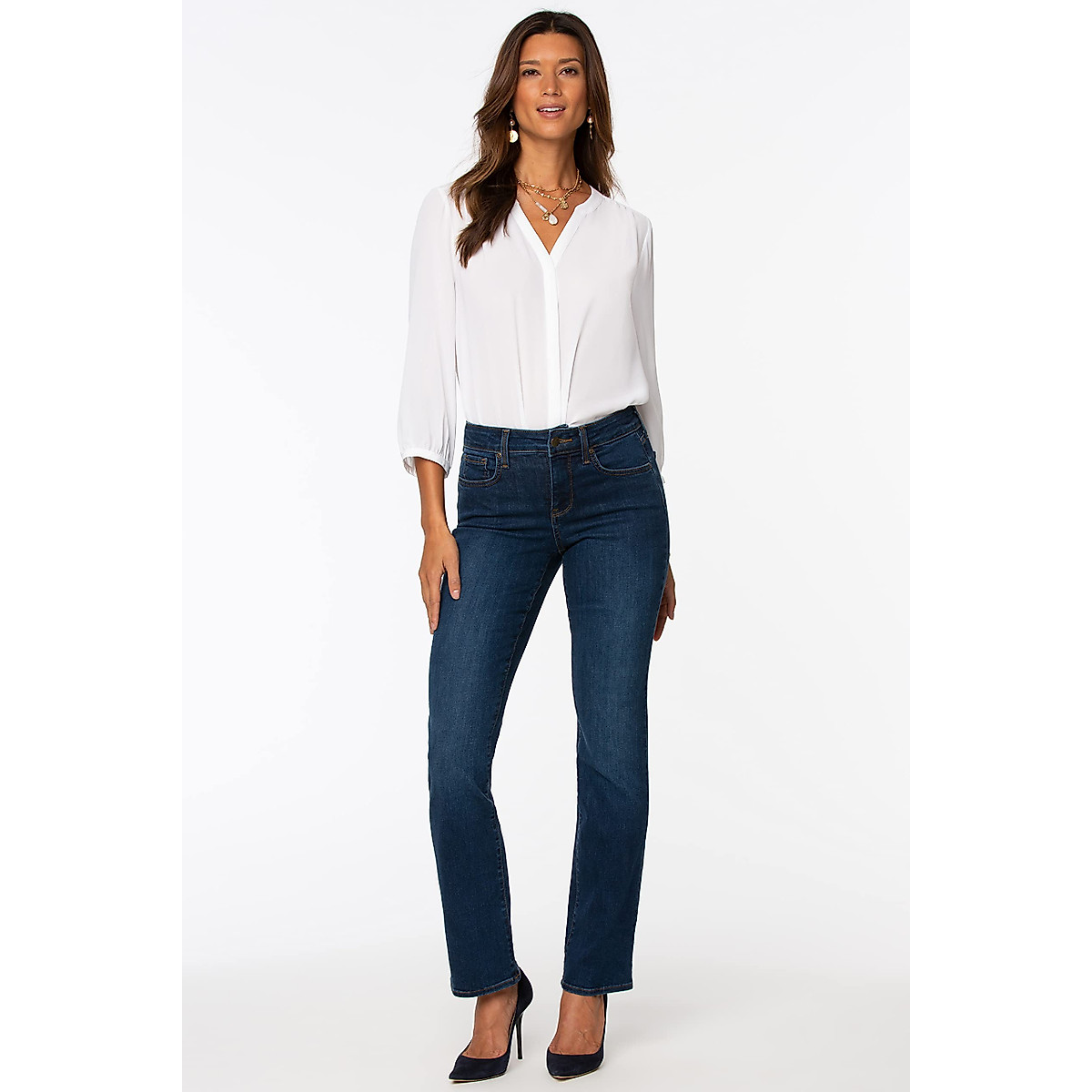 NYDJ Women's Misses Marilyn Straight Denim Jeans, Cooper, 18