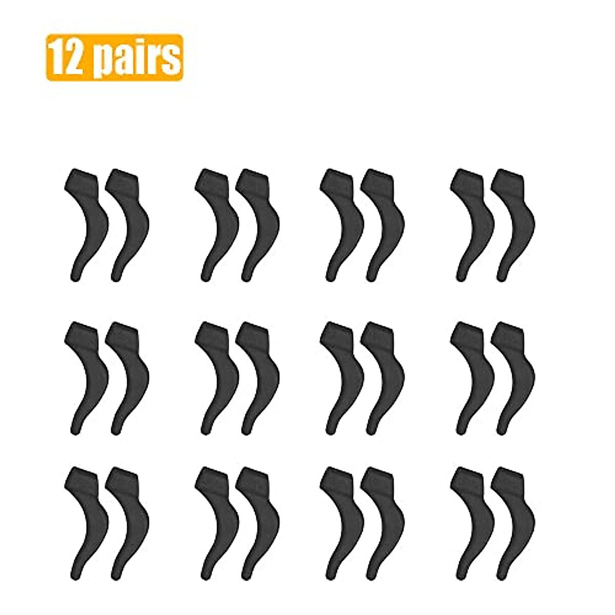 12 Pairs Eyeglasses Ear Grips, Anti Slip Elastic Comfort Glasses Retainers For Spectacle Sunglasses Reading Glasses Eyewear YJEG Yjeg001