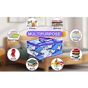 Budding Joy 6 Pack Clear Zippered Storage Bags for Clothes,40L Closet Organizers and Storage Containers Vinyl Moving Bag for Bedding, Linen, Blankets, Comforters, Clothing & Toys