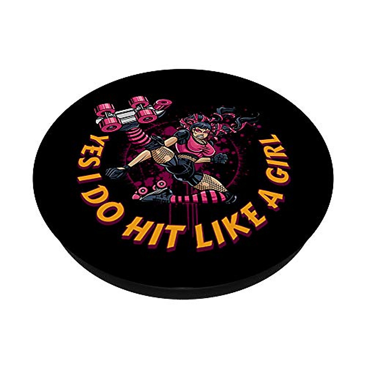 Yes I Do Hit Like a Girl Roller Derby Women Girls PopSockets Swappable PopGrip