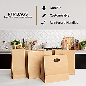 Prime Time Packaging Kraft Paper Bags, Super Royal, 14 X 9.75 X 15.5, Natural, 200/carton