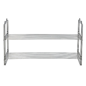 Household Essentials Stackable Two-Tier Shoe Rack, Chrome