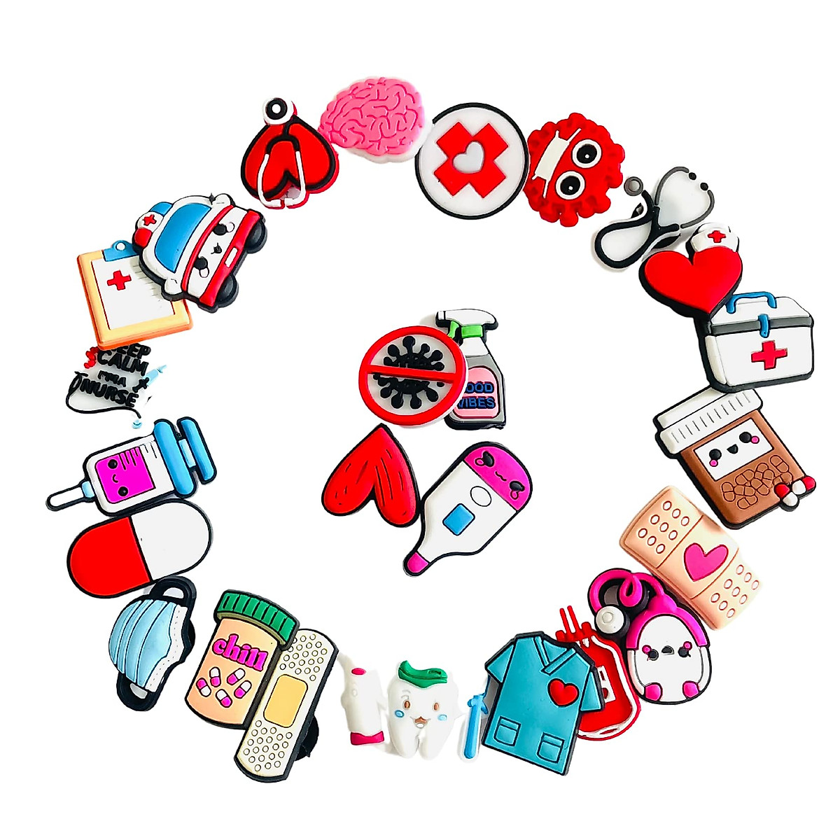 Shoe Charms for Kids Girls Teens, Kawaii Charms for Clog Sandals Bracelets Decoration Party FavorShoe Charms for Kids Girls Teens, Plastic, stabilized turquoise