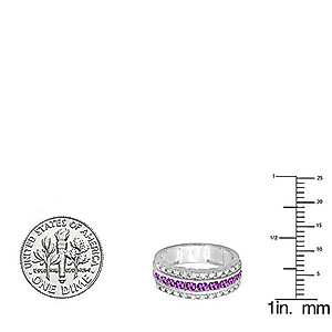 Dazzlingrock Collection Round Amethyst & Diamond Engagement Ring for Women in 10K White Gold, Size 5.5