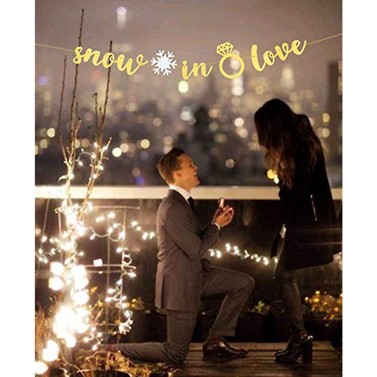 2PCS LaVenty Snow In Love Banner Snow In Love Decorations Winter Bachelorette Party Decorations Engagement Party Decorations