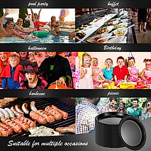 200 Pieces Black Plastic Plates Bulk Disposable Round Plates Black Party Supplies 6 Inch 7 Inch Plates Set for Salad Dessert Cake Home Birthday Wedding Party Event Picnic Dinner BBQ Plates Pack