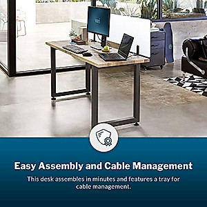 Vari Table 60x24 - Computer Desk with Durable Finish & Built-In Cable Management Tray - Modern Computer Furniture Table for Work or Home Office - Stand-Alone Workstation or Side Table (Reclaimed Wood)