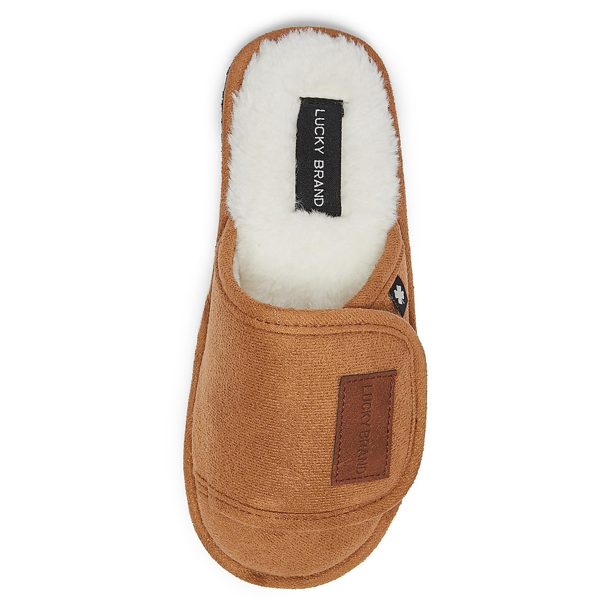 Lucky Brand Boys Slippers - Fuzzy Non Slip Memory Foam House Slippers for Kids - Plush Bedroom Shoes, Tan/5 Big Kid