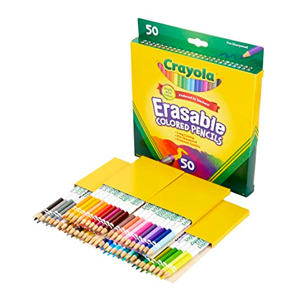 Crayola Erasable Colored Pencils, Back to School Supplies, Adult Coloring, 50 Count [Amazon Exclusive]