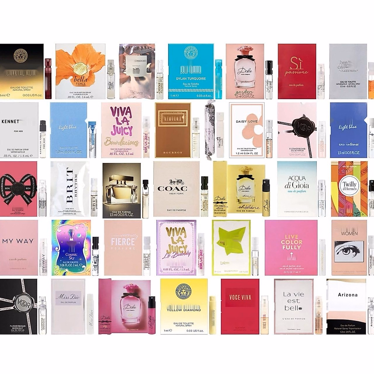 12 Top Selling Perfume Sample Vial Discovery Set - Best Rated Lot High End Designer Fragrance Sampler for Women