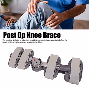 Hinged Knee Brace, Post Op Knee, Universal Knee Immobilizer Protector, Dual Side Limited Angle Disc, Limit Dual Hinge Design for ACL MCL PCL Injuries