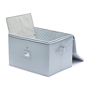 XX-Large Tall Stemware Wine Glass Storage Container (20x15.5x13.2 In). Fully Padded 12-Large Compartments With Hard Top, Bottom and Sides. For Wine Bottles, Glasses, Flutes Up To 13.2 Inches Tall